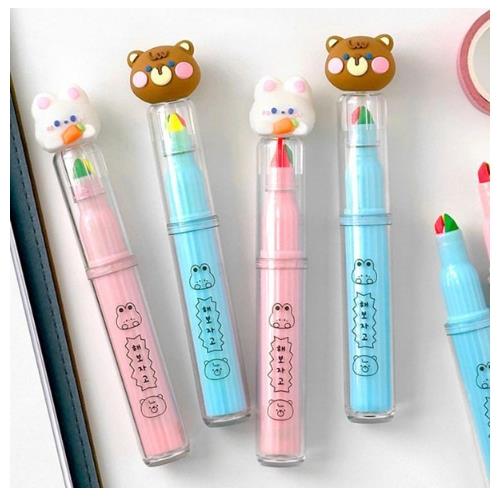 3 IN ONE ANIMAL CAP HIGHLIGHTER - Cute & Fun Stationery – Kawaii Co.